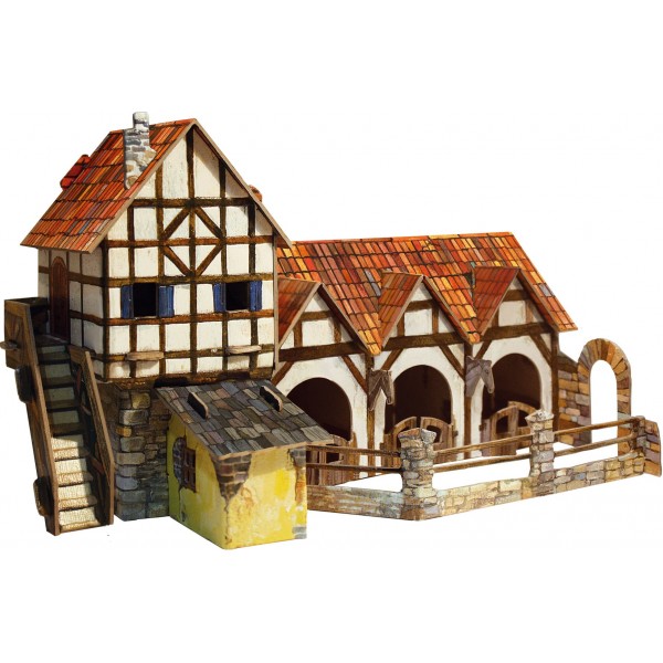 Kit Construcción Cartón -Establo Medieval- Clever Paper | Multitaller